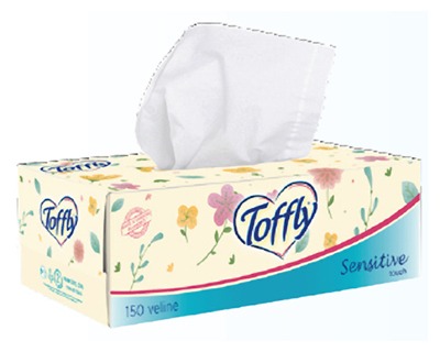 Toffly Veline a 2 veli, ultra soft in box da 150pz, sensitive touch